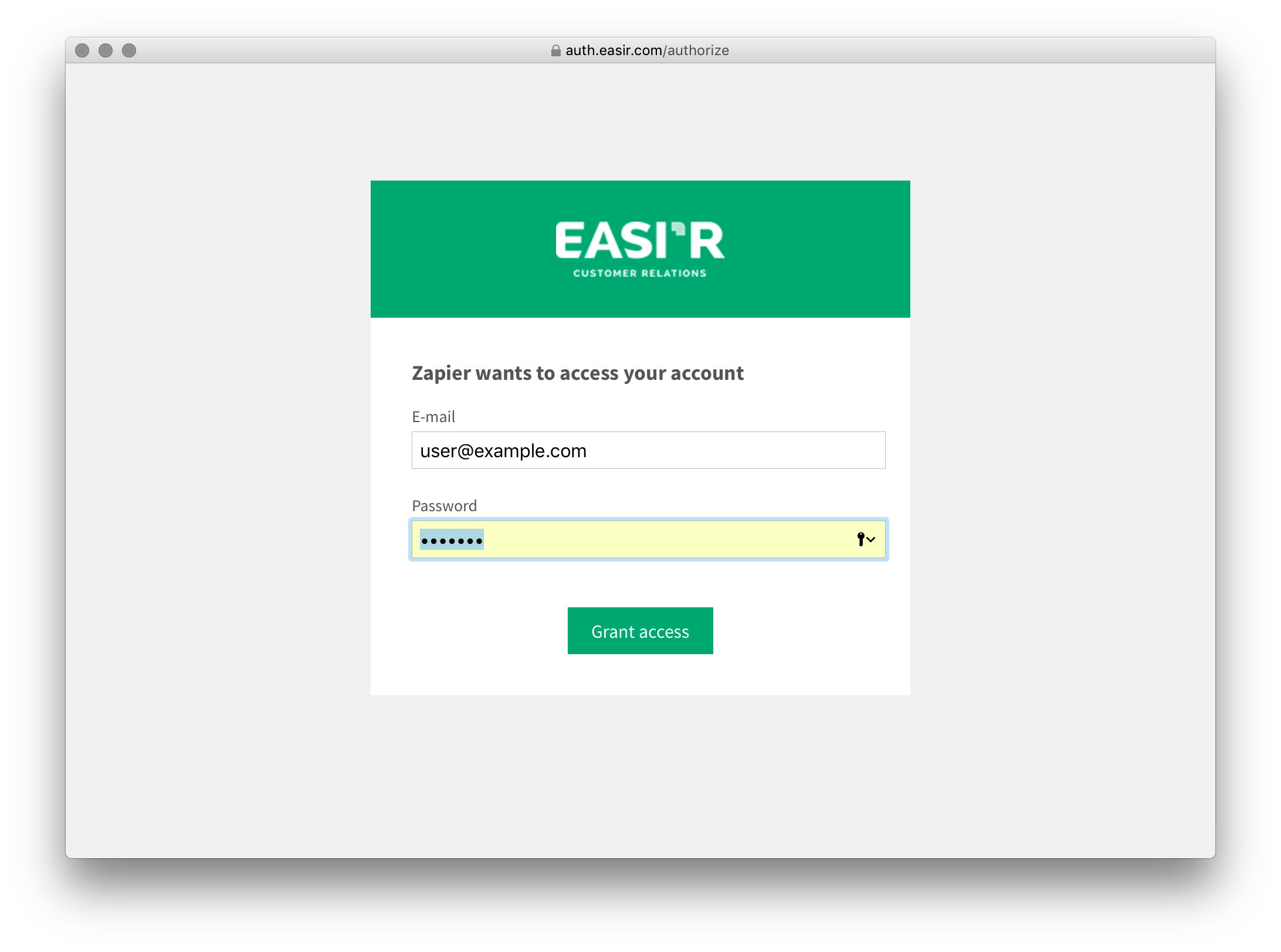 Zapier - EASI'R Documentation